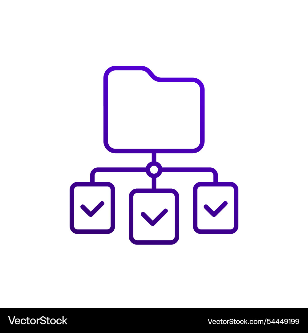 Data classification line icon on white Royalty Free Vector