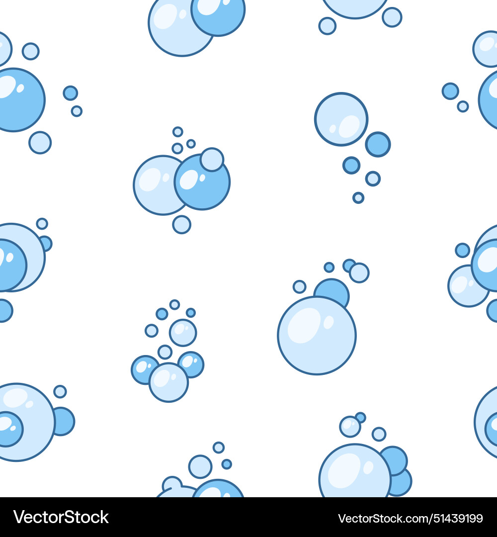 Flying soap bubbles shapes seamless pattern bath Vector Image
