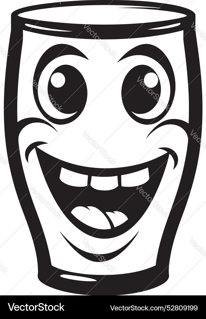 Grinning goodness logo design for smile glass Vector Image