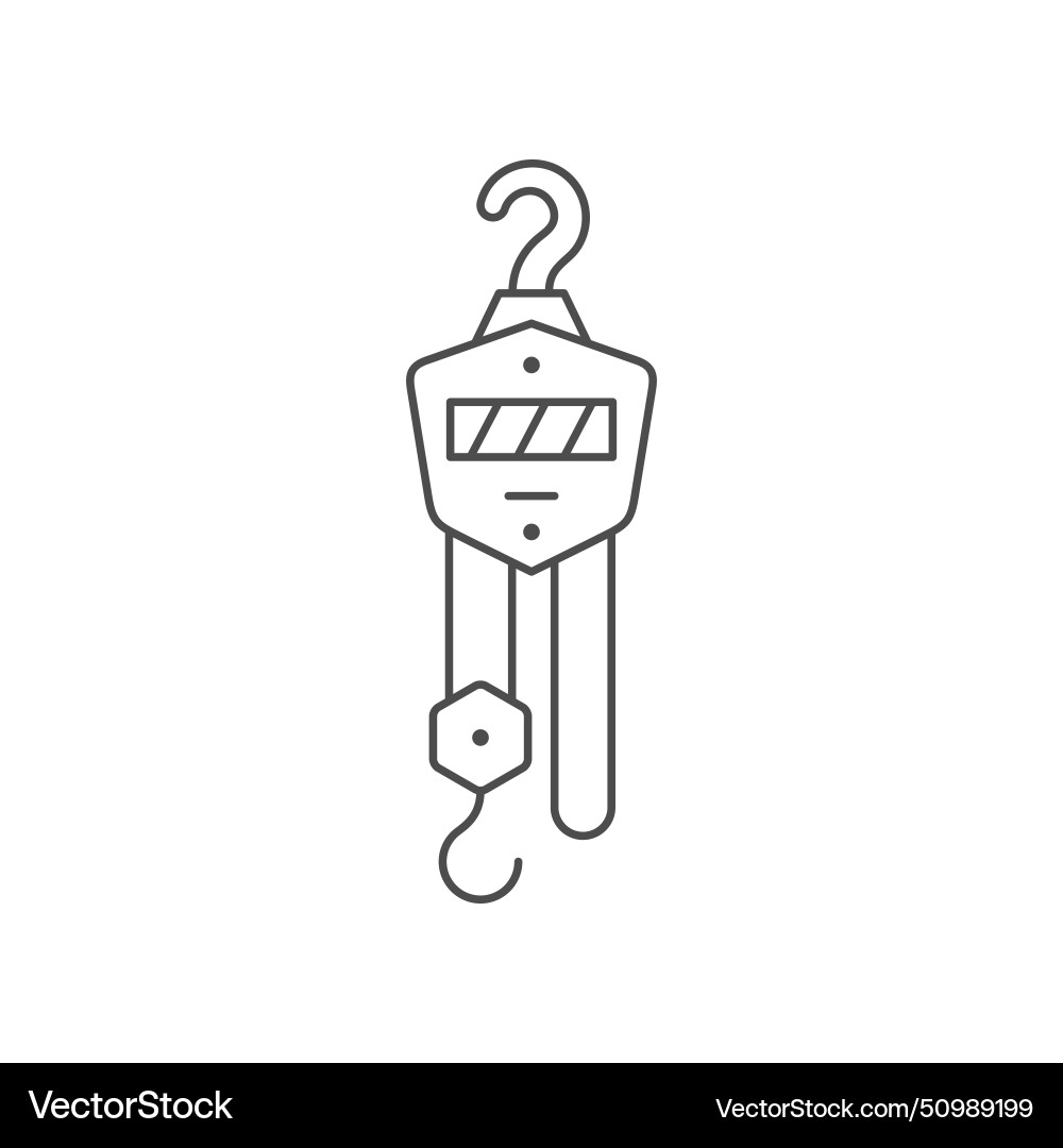 Manual winch line outline icon Royalty Free Vector Image