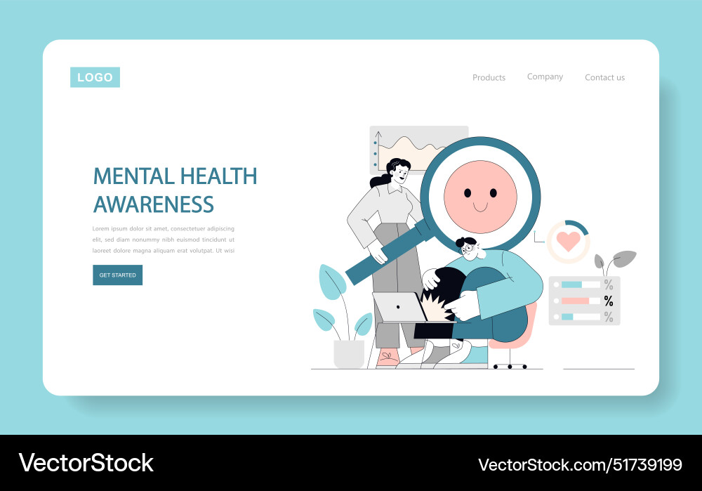 Mental health awareness flat Royalty Free Vector Image