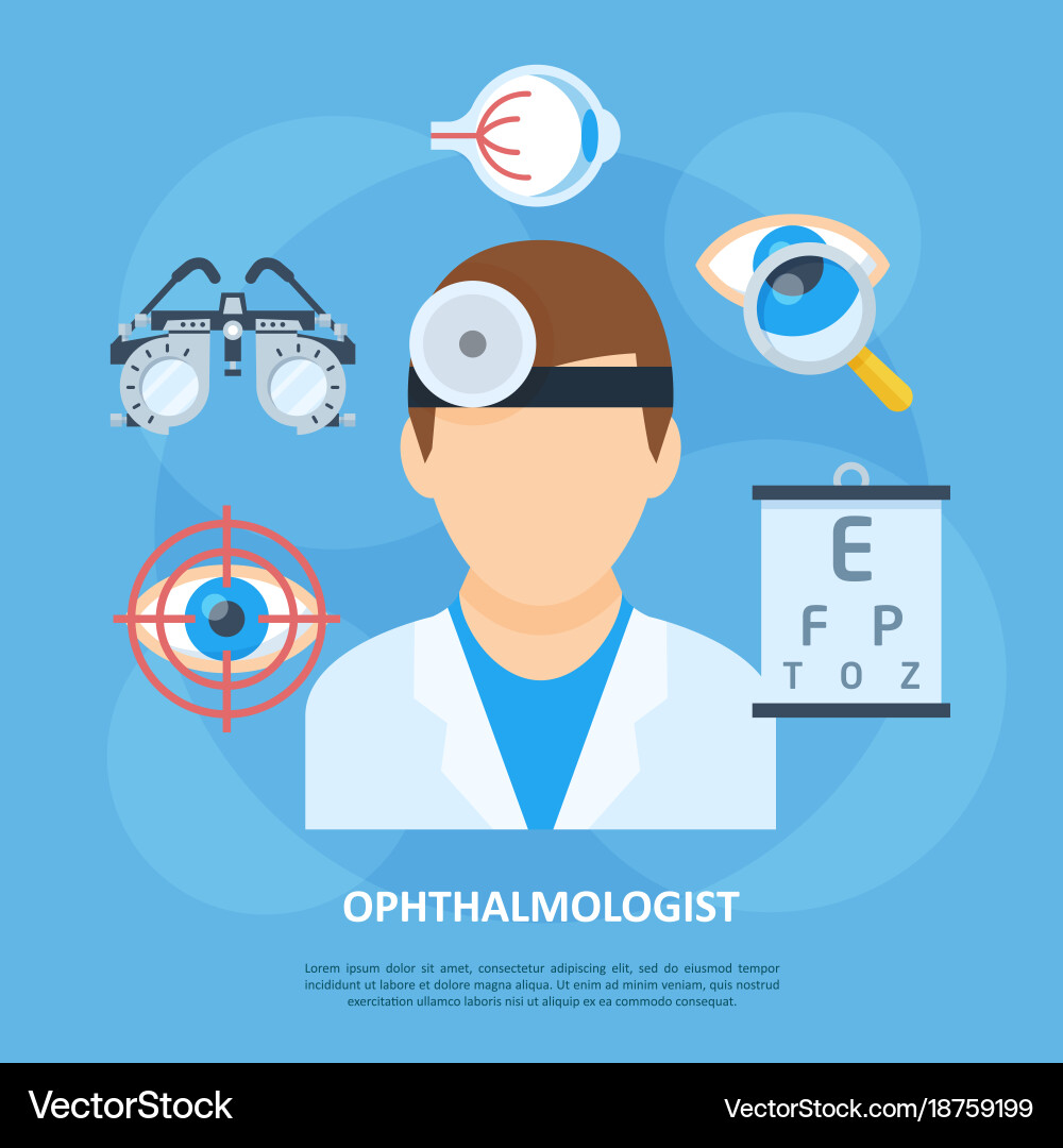 Ophthalmologist Eye Care Icon Set Royalty Free Vector Image
