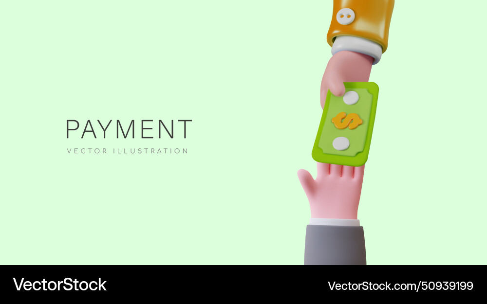 Payment concept in cartoon style one hand Vector Image