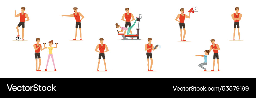 Personal gym coach and trainer man character Vector Image