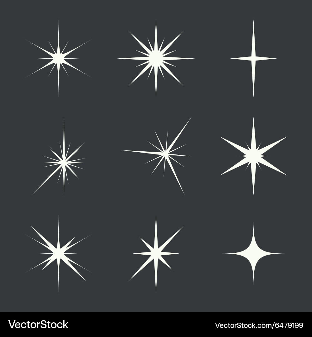 Set of sparkle lights Royalty Free Vector Image