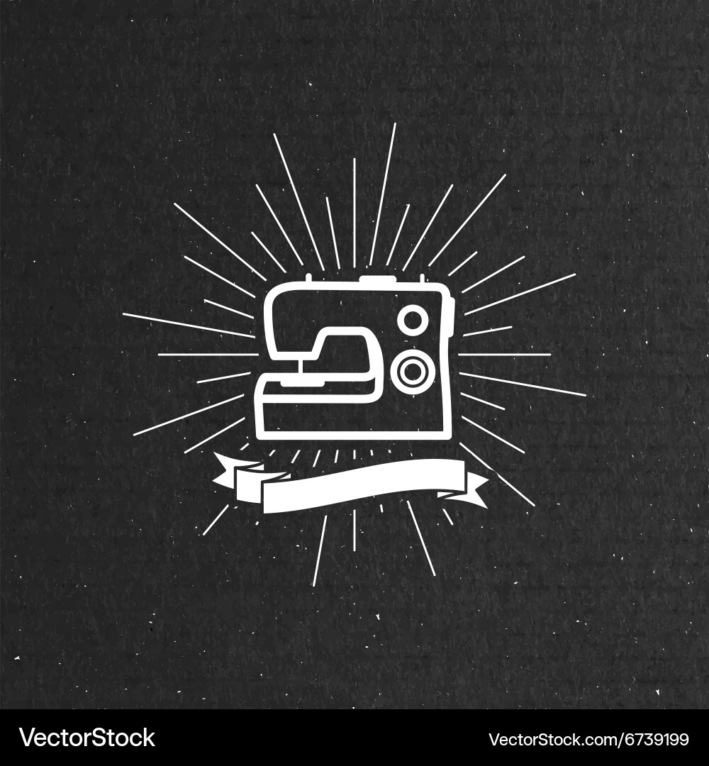 Sewing machine label Royalty Free Vector Image