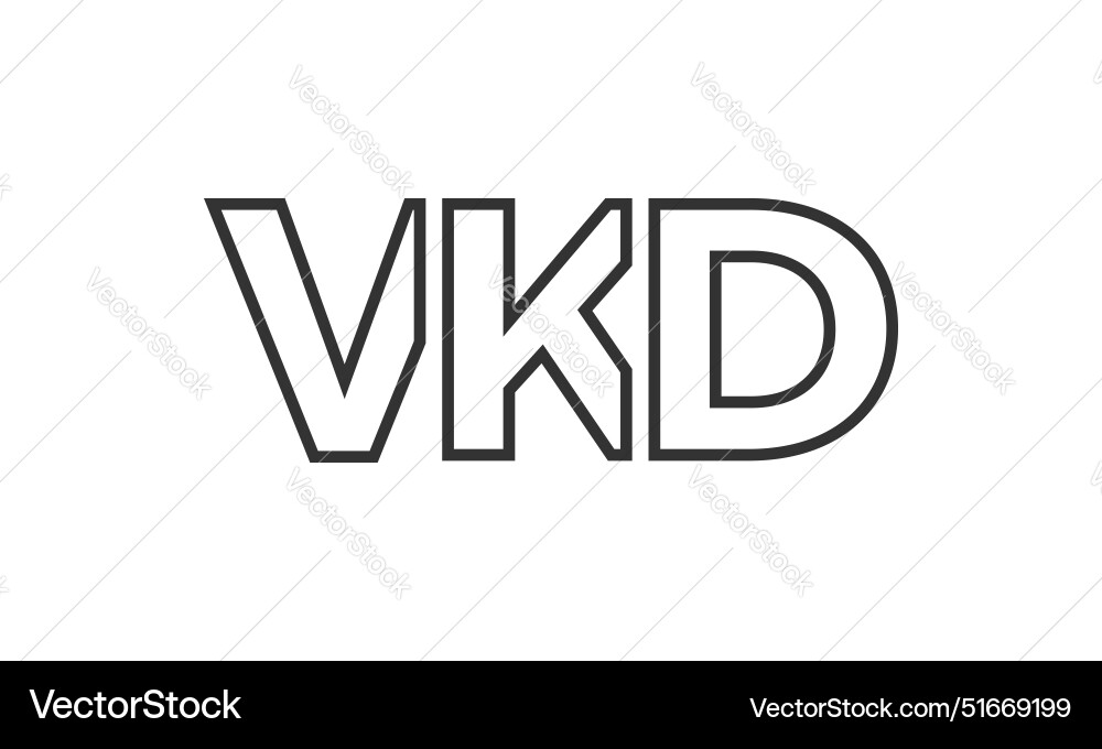 Vkd logo design template with strong and modern Vector Image