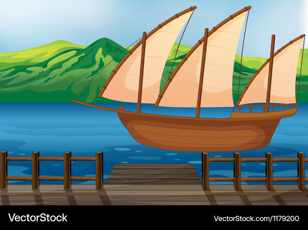 A wooden ship Royalty Free Vector Image - VectorStock