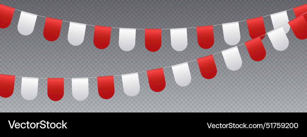 Bunting flags carnival party white and red Vector Image