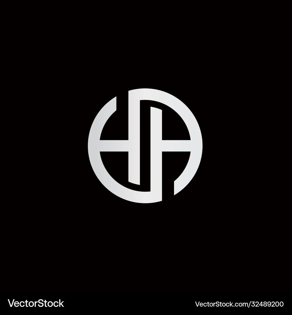 Elegant Double H Monogram Logo Royalty Free Vector Image