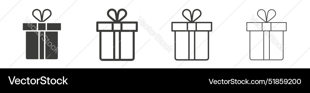 Gifts line icon set Royalty Free Vector Image - VectorStock