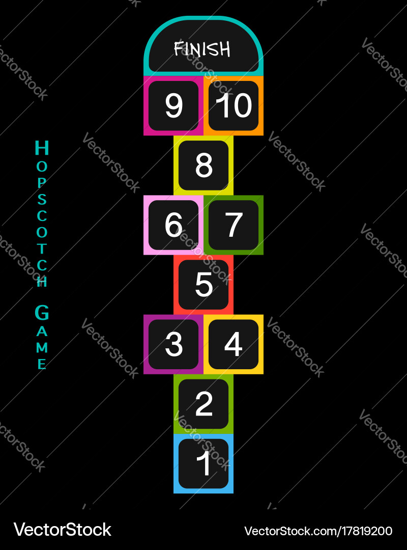 Hopscotch game for your design Royalty Free Vector Image