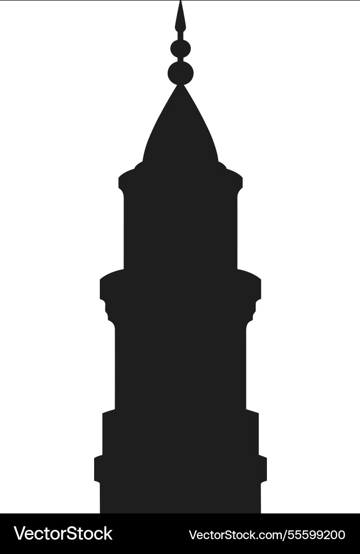 Islamic minaret silhouette Royalty Free Vector Image