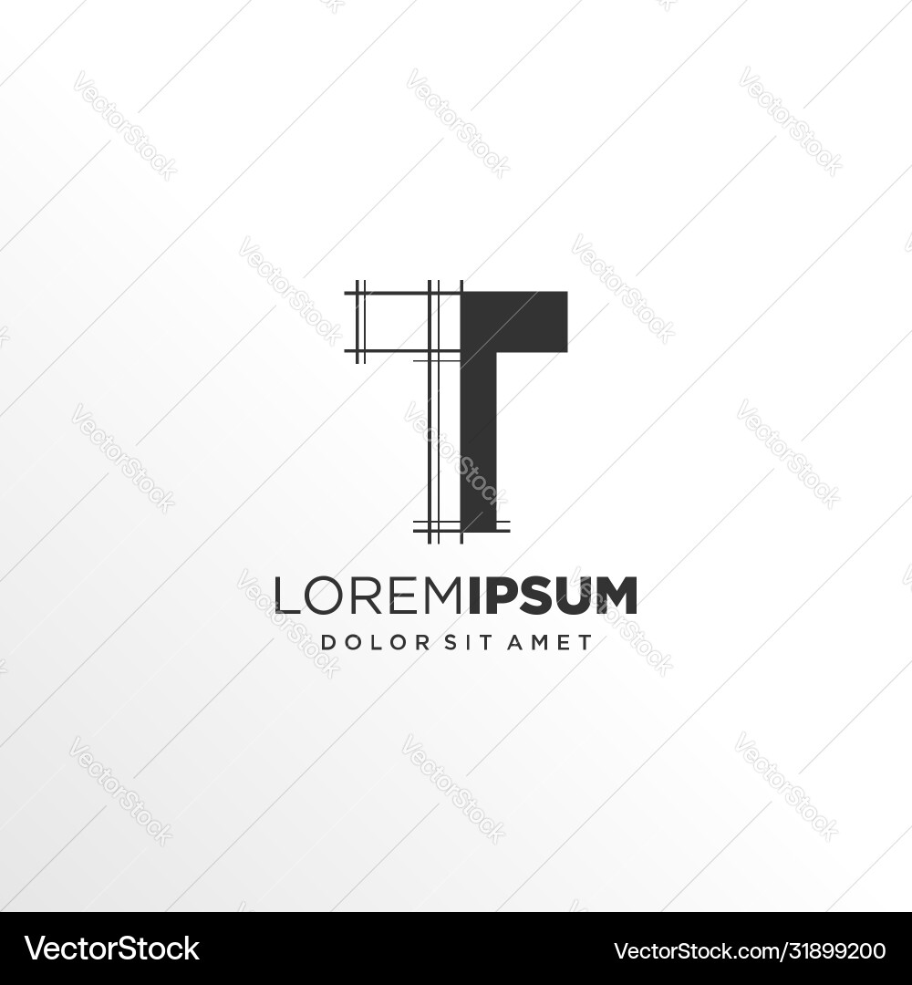 Letter t logo design with architecture element Vector Image