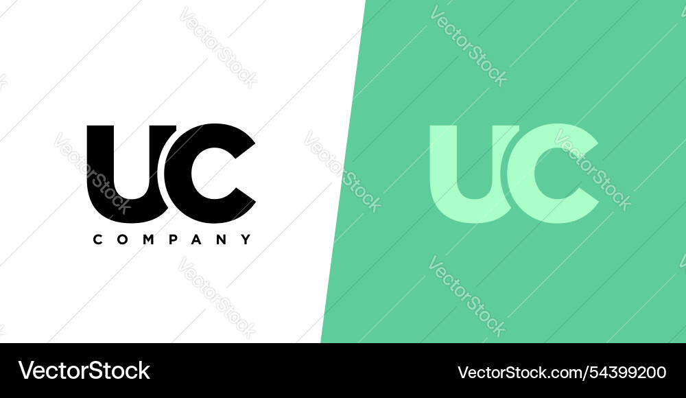 Buchstaben u und c uc Logo Design Template minimal