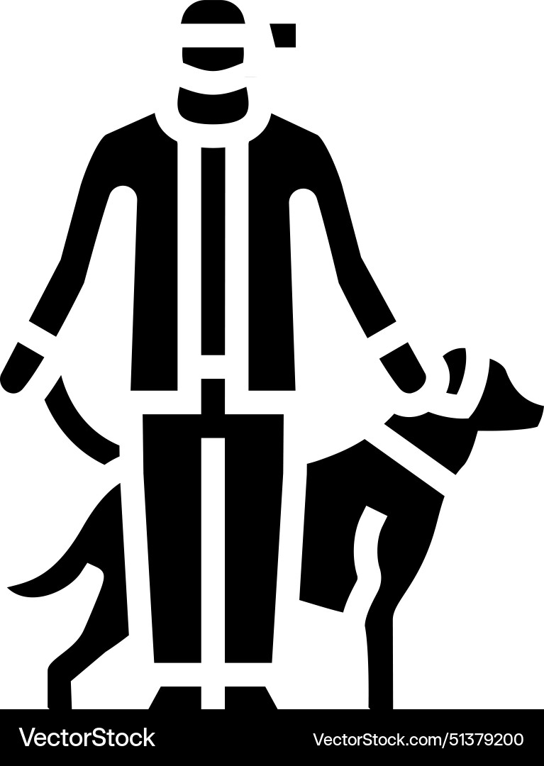 Pet elderly leisure glyph icon Royalty Free Vector Image