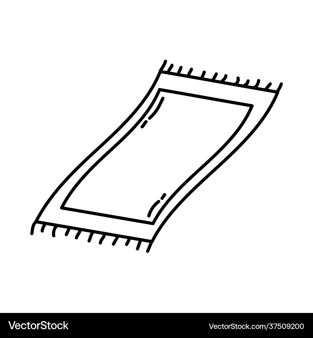 Prayer carpet icon doodle hand drawn or outline Vector Image