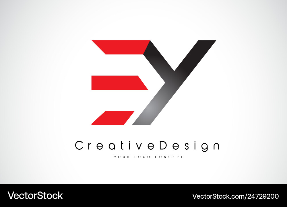 Red and black ey e y letter logo design creative Vector Image