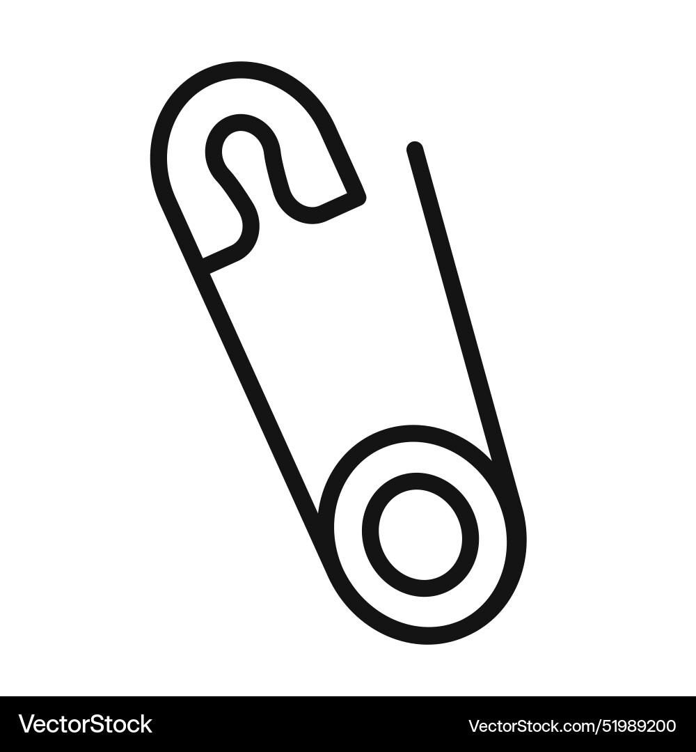 Safety pin icon mark in filled style Royalty Free Vector