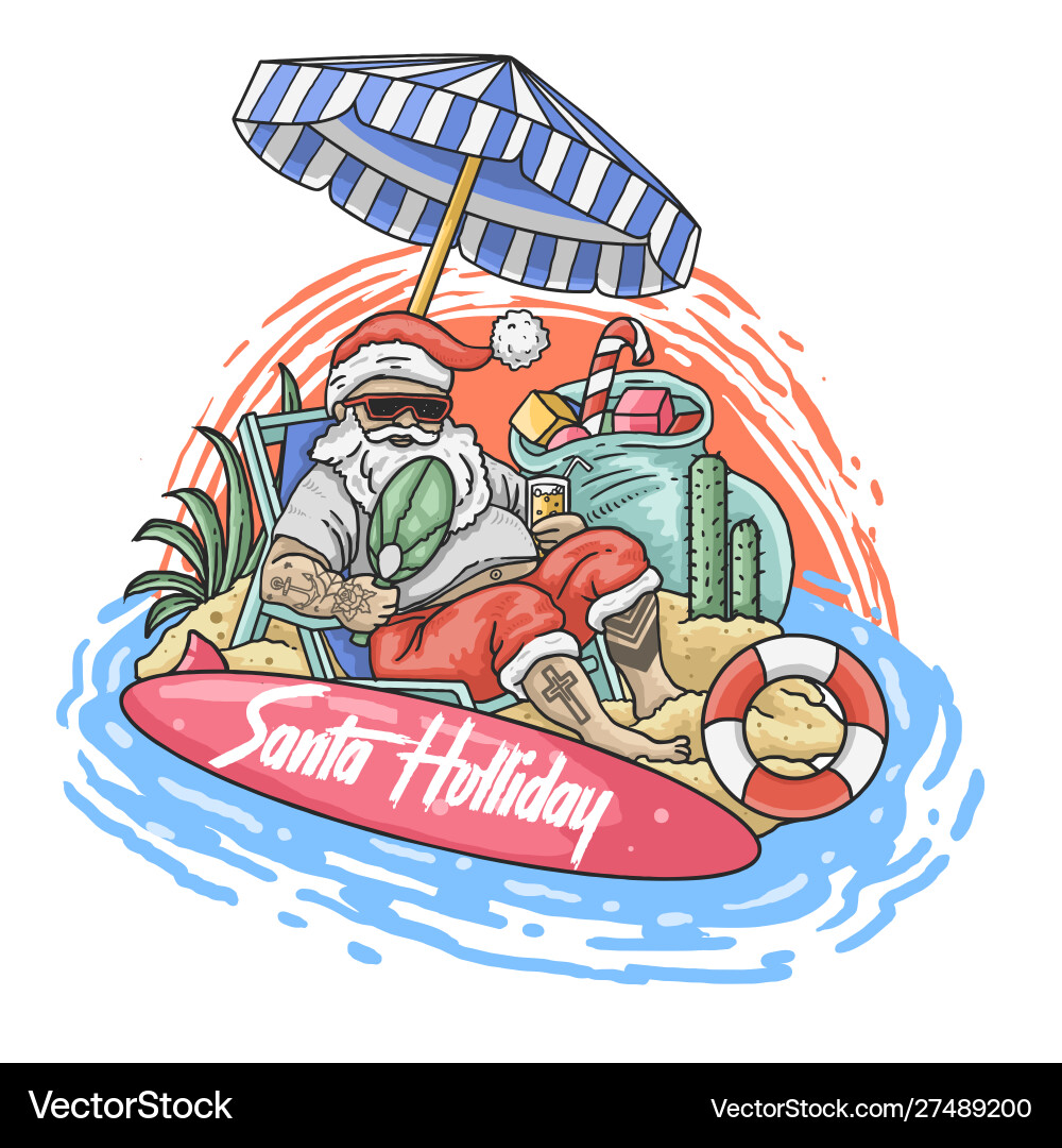 Santa holiday Royalty Free Vector Image - VectorStock