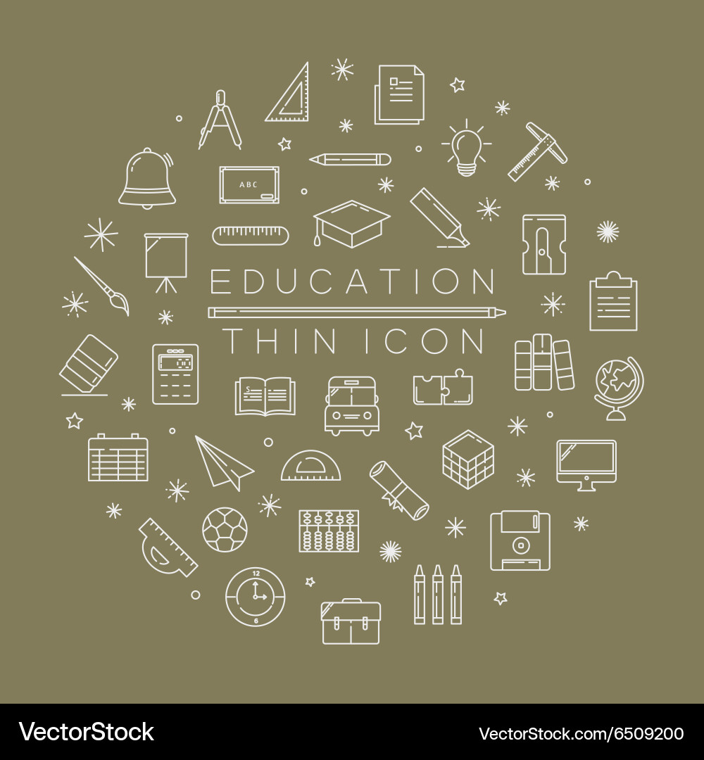 Set of education icons eps10 format Royalty Free Vector
