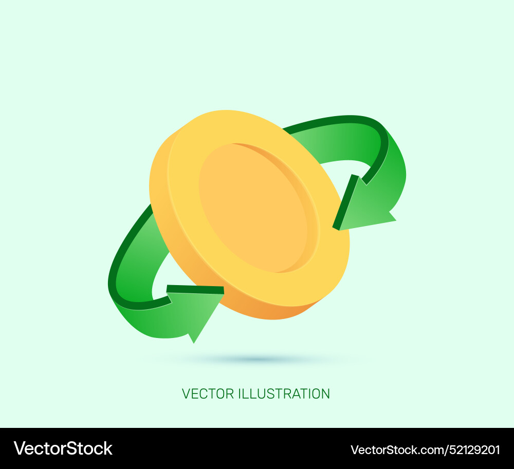 3d realistic unique icon concept money coin Vector Image