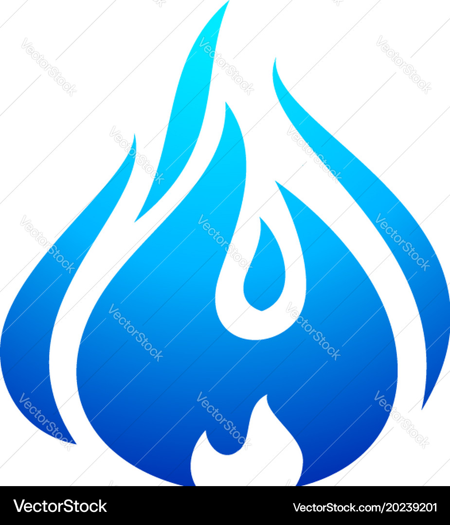 Fire flame blue icon Royalty Free Vector Image