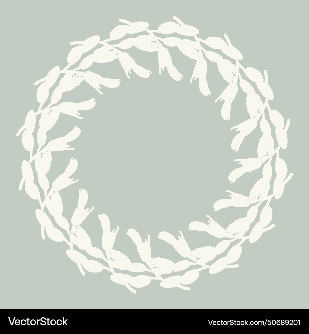 Handmade linocut organic wreath Royalty Free Vector Image