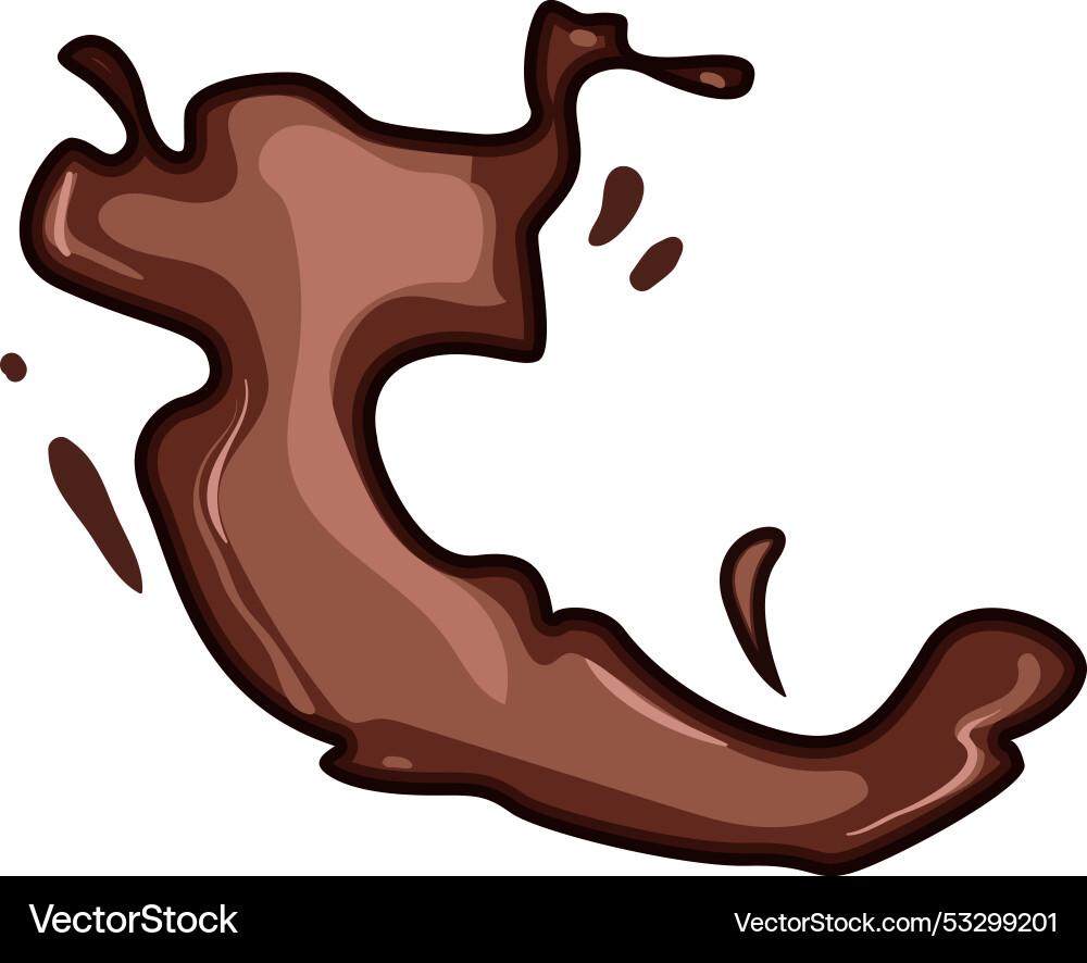 Indulgence chocolate splash cartoon Royalty Free Vector