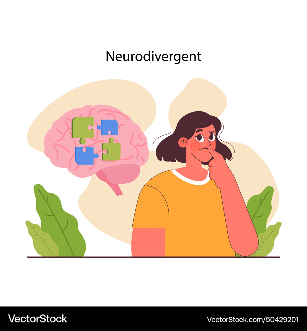 Neurodiversity cognitive development spectrum Vector Image