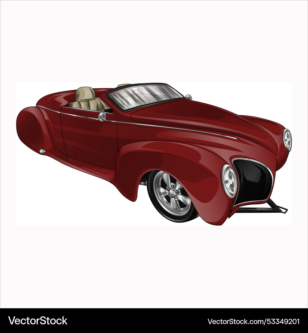 Red drag racing car with black strip Royalty Free Vector