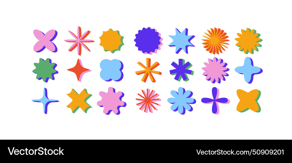 Set of different geometric shapes and elements Vector Image
