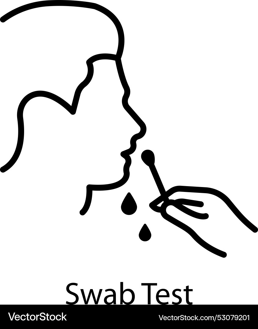 Swab test Royalty Free Vector Image - VectorStock