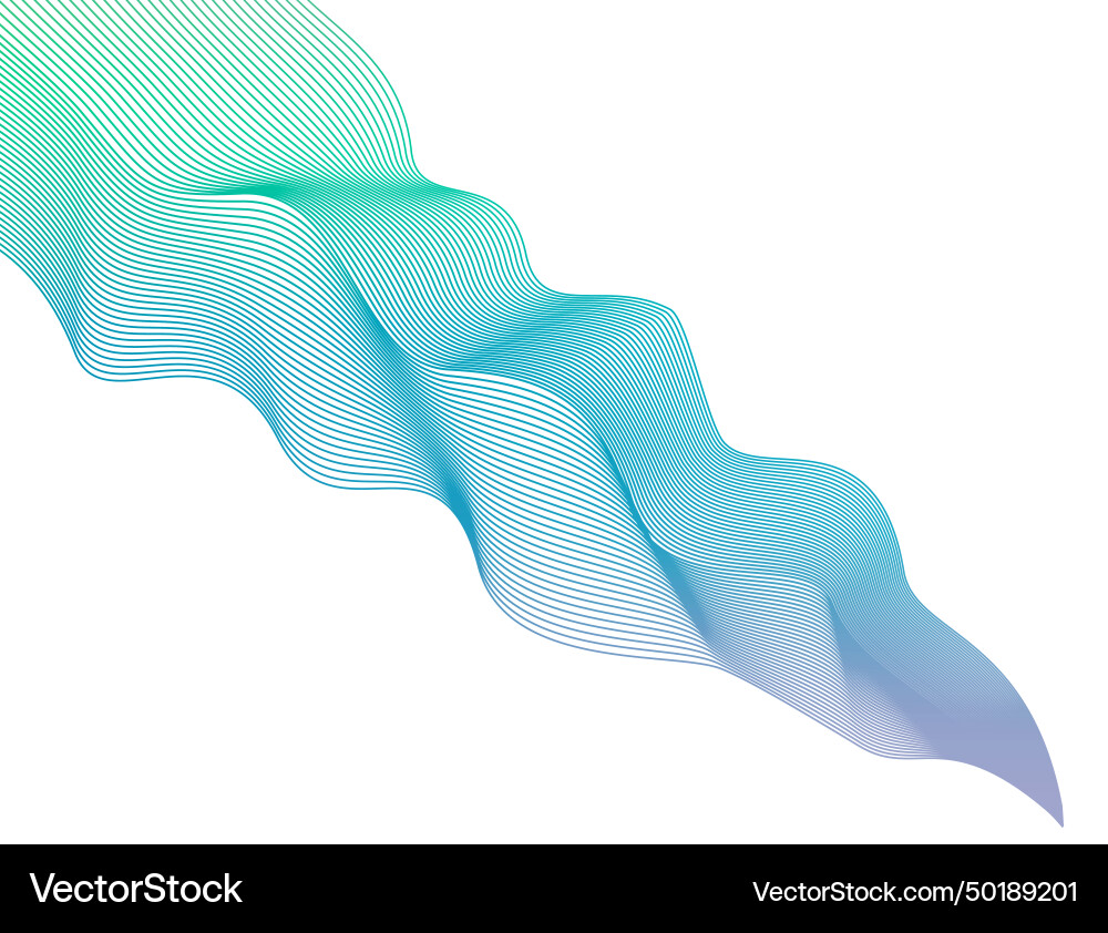 Teal blue abstract wave pattern white background Vector Image