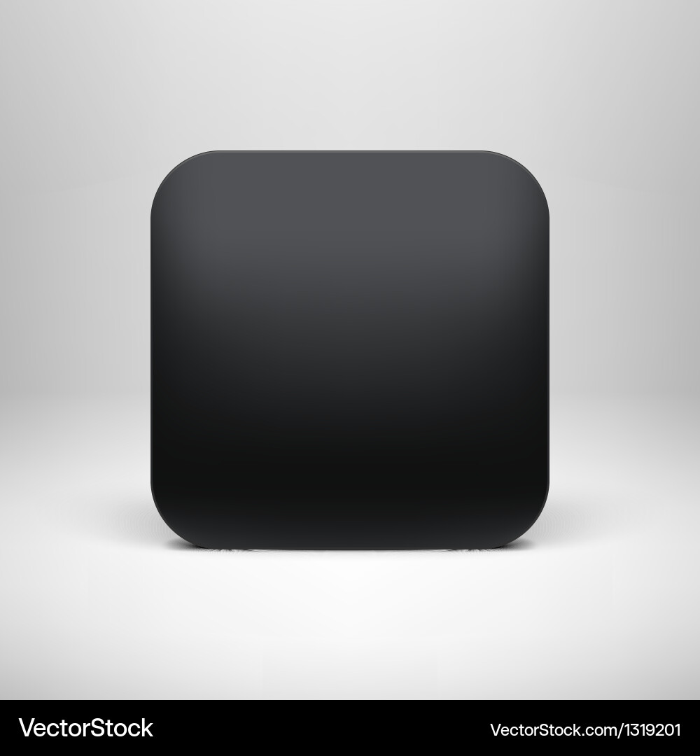 Technology black blank app icon template Vector Image
