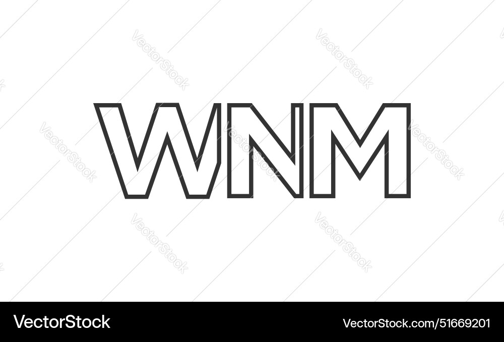 Wnm logo design template with strong and modern Vector Image