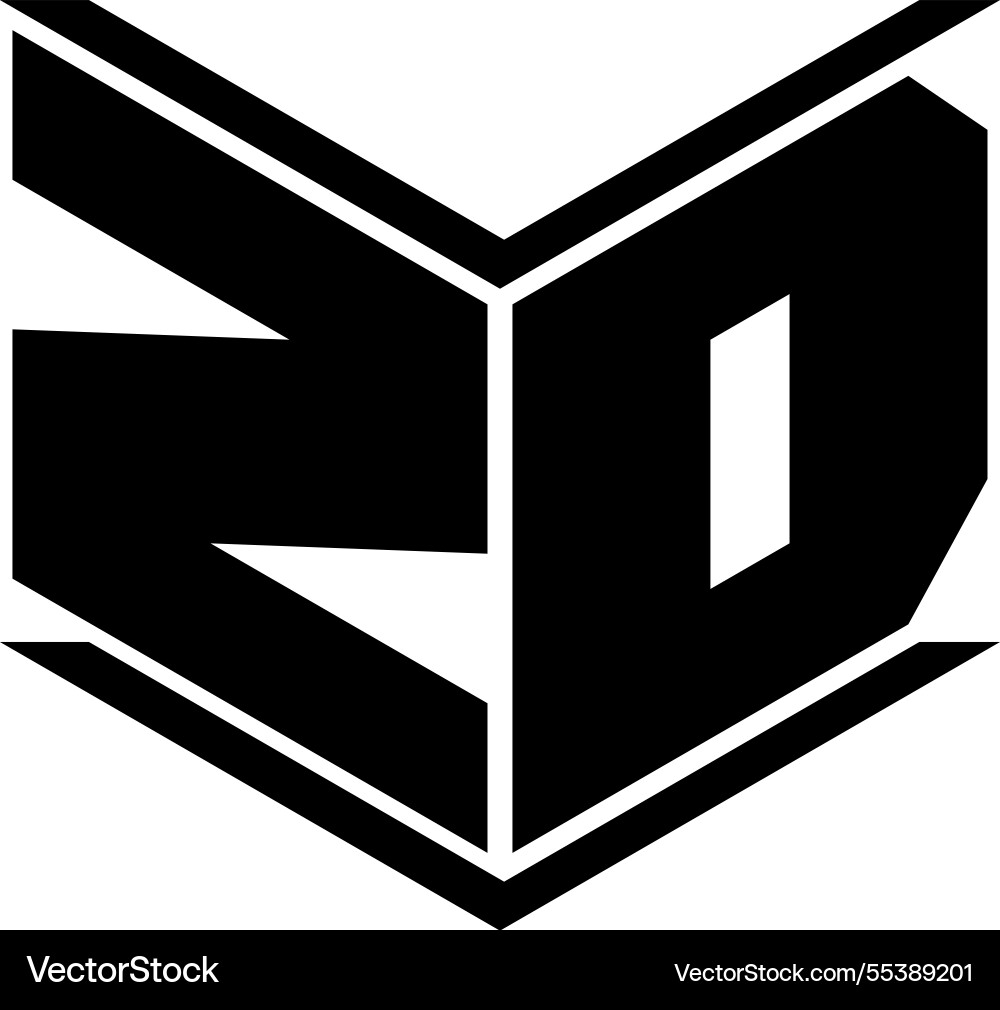 Zd monogram logo with a modern and minimalist Vector Image