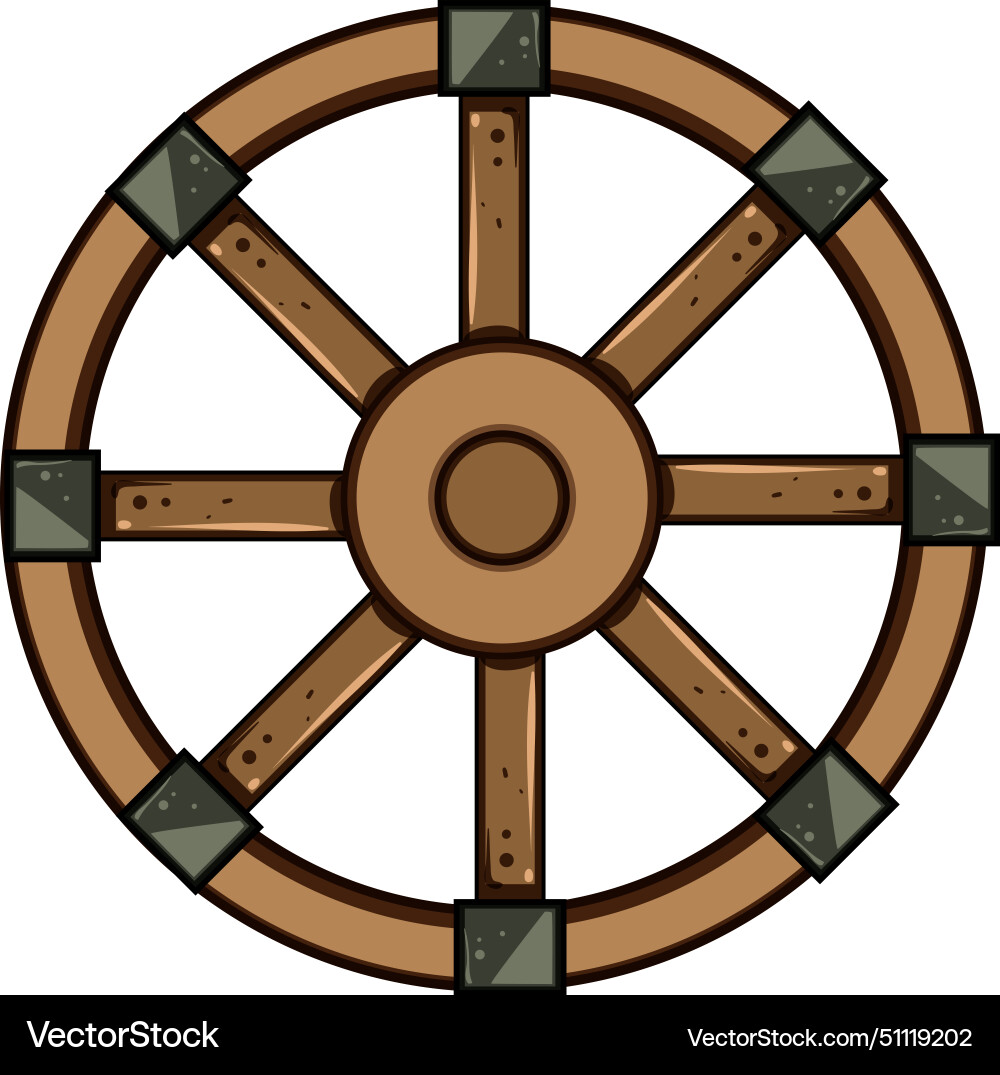 Axle wheel ancient cartoon Royalty Free Vector Image