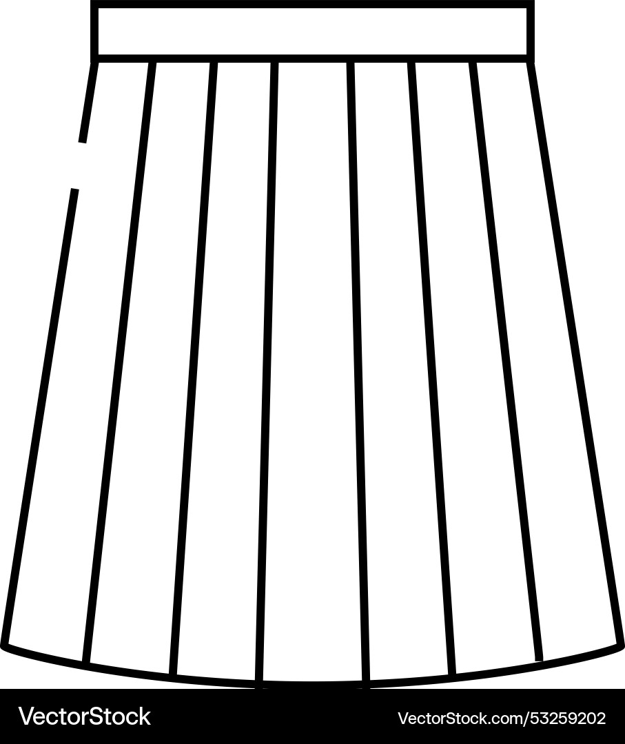 Box pleat skirt line icon Royalty Free Vector Image