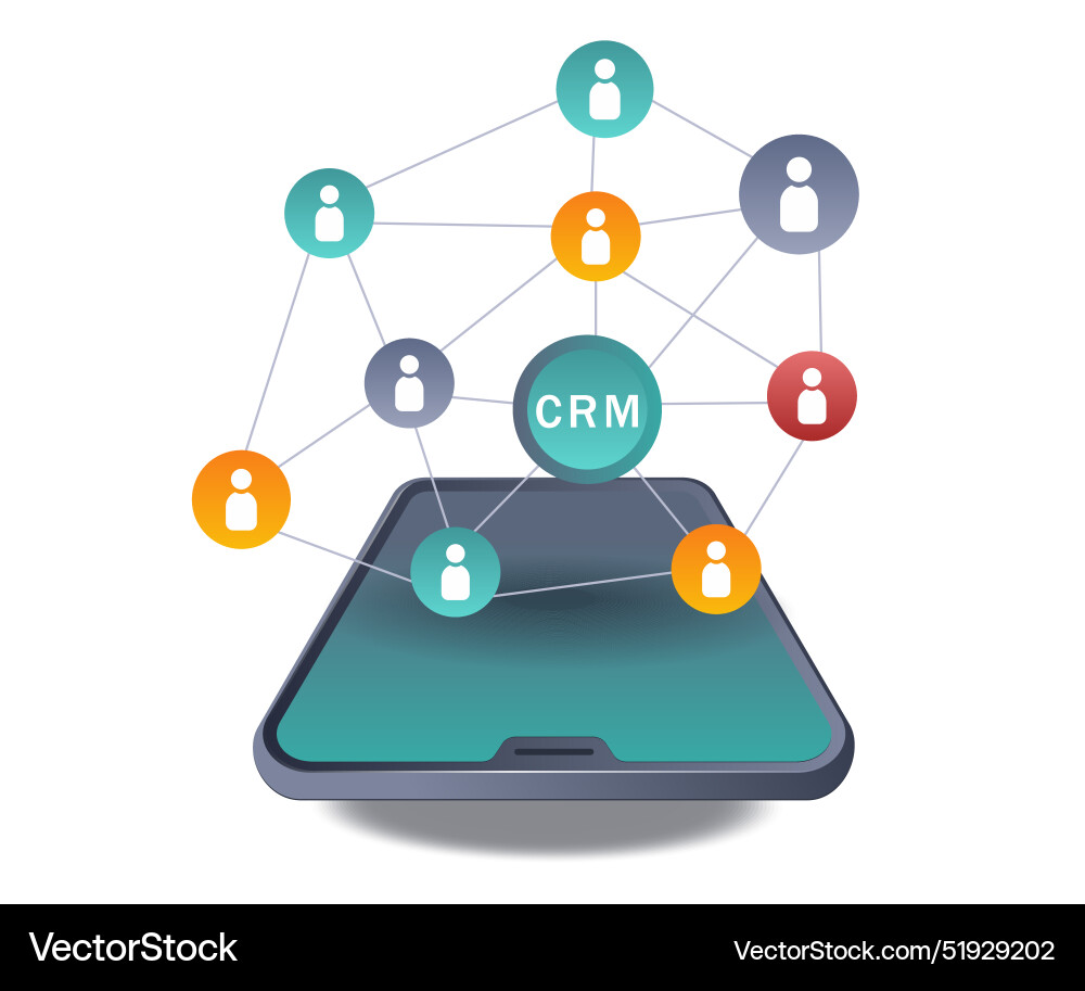 Crm system network and business expansion Vector Image