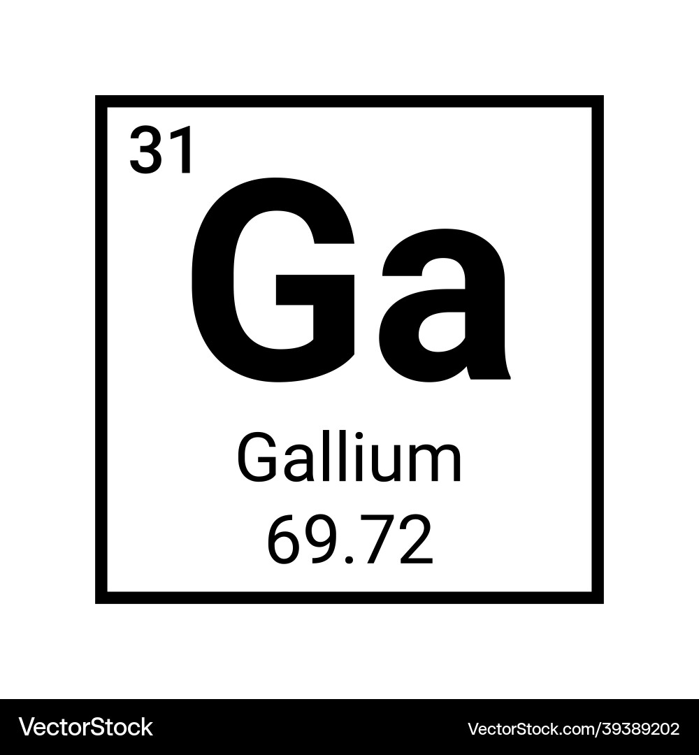 Gallium periodic element table symbol icon Vector Image