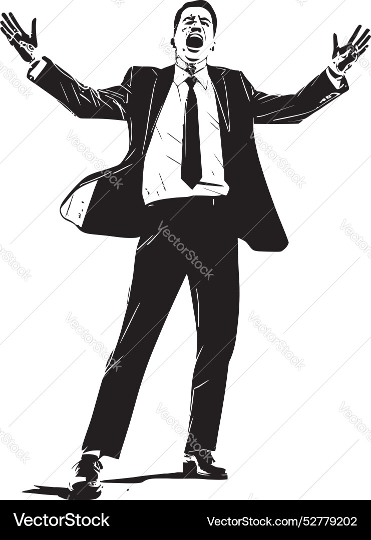 Panic response panicked businessman logo symbol Vector Image