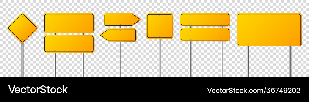 Road traffic signs set blank board with place Vector Image