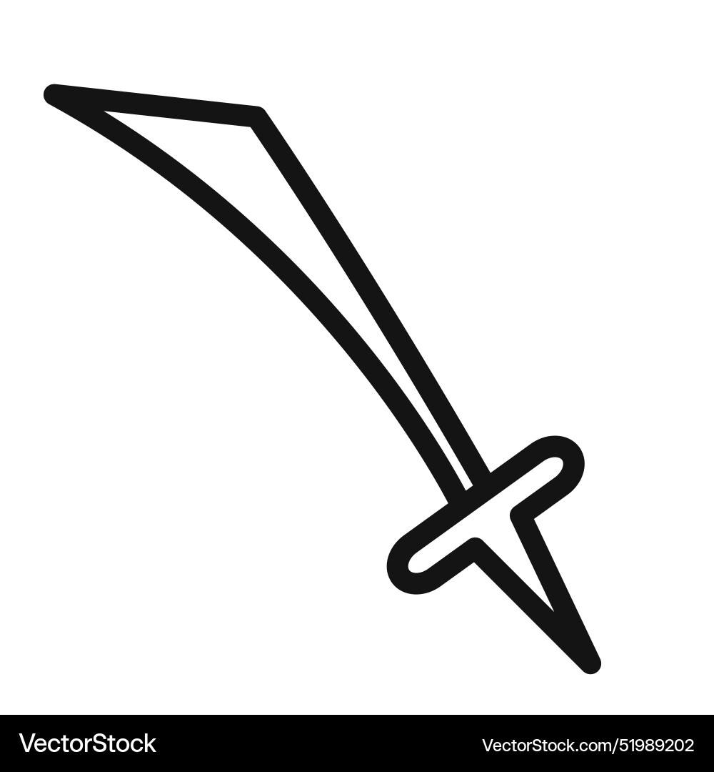 Samurai sword icon mark in filled style Royalty Free Vector