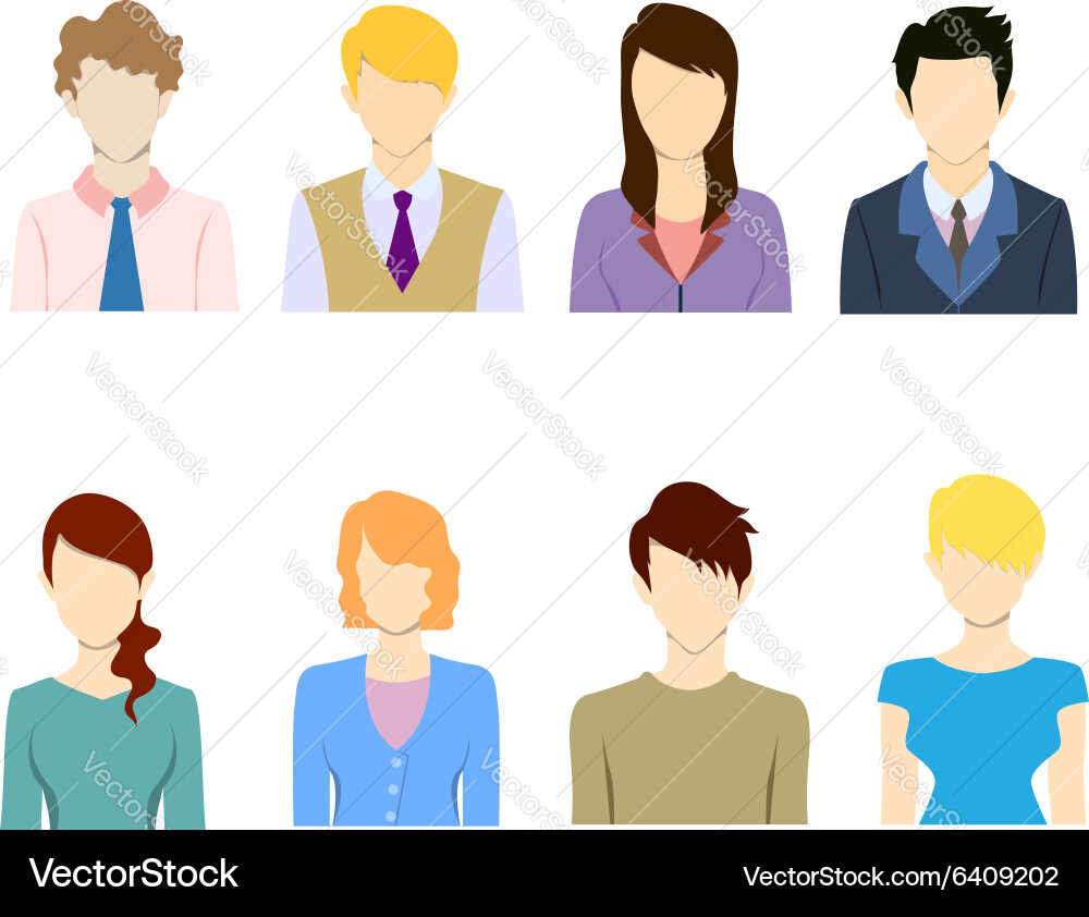 Staff avatar icon set Royalty Free Vector Image