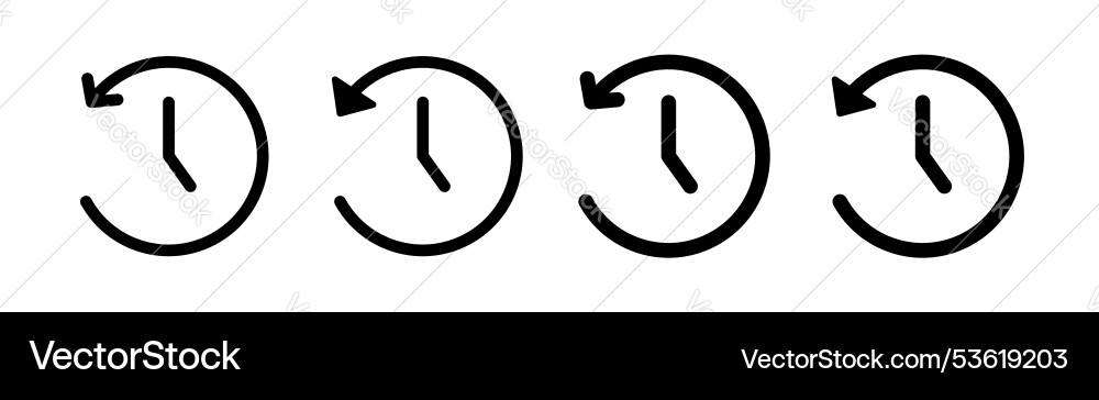 Account history icon set clock countdown logo Vector Image