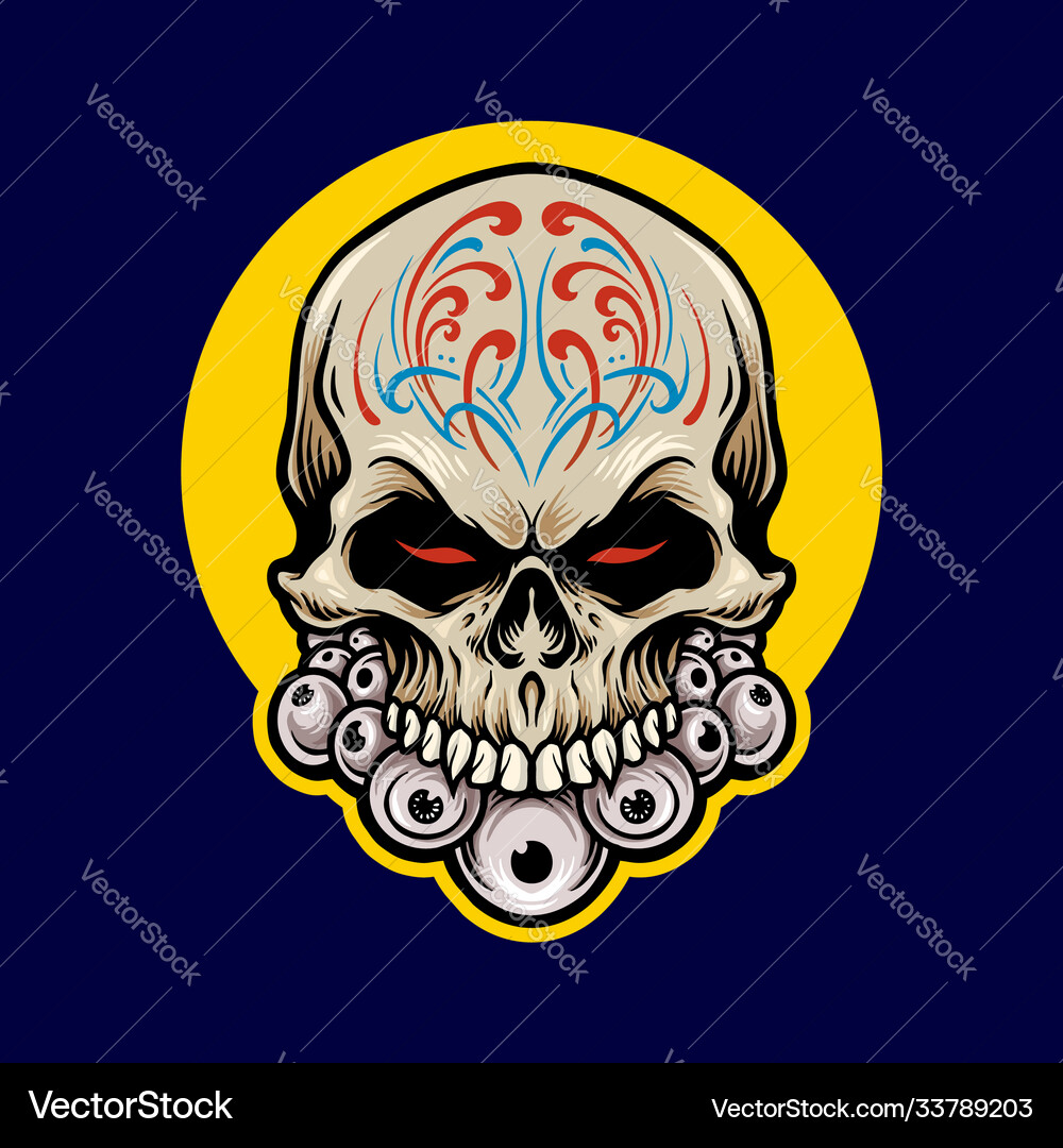 Dia de los Muertos Skull Art – Royalty-Free Vector | VectorStock