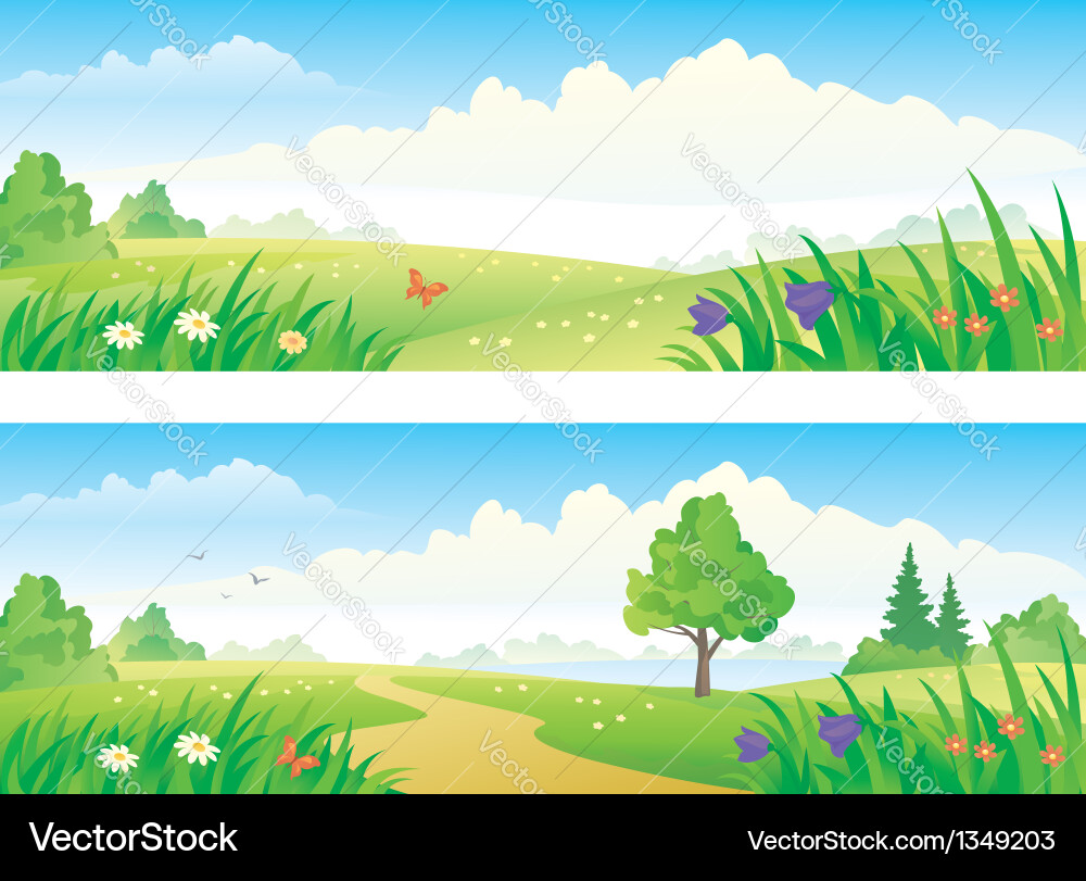 Landscape banners Royalty Free Vector Image - VectorStock