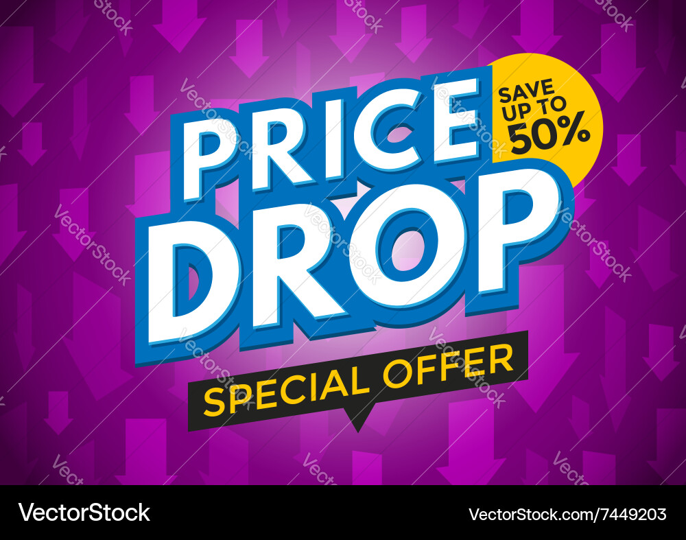 Price drop banner design Royalty Free Vector Image