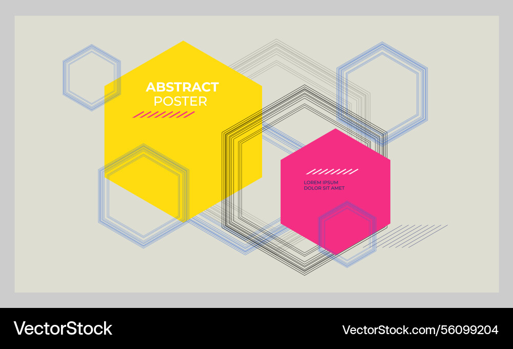 Abstract yellow red poster Royalty Free Vector Image